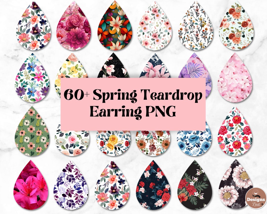 Spring Sublimation Earrings Bundle | Flower Earring Png | Floral ...