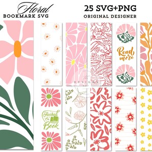 Floral Bookmark SVG Bundle, Printable Flower PNG (digital Download) - Etsy