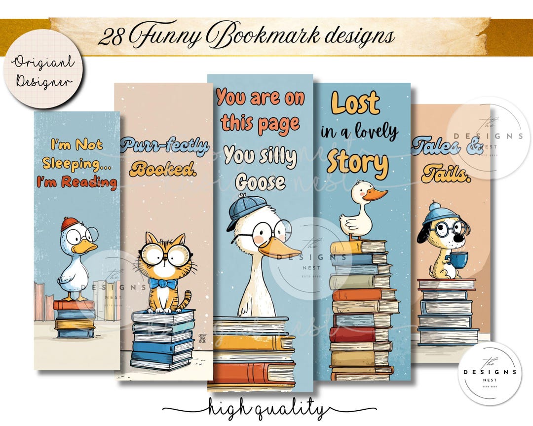 Goose Funny Printable Bookmarks |puppy Bookmark Sublimation Design ...