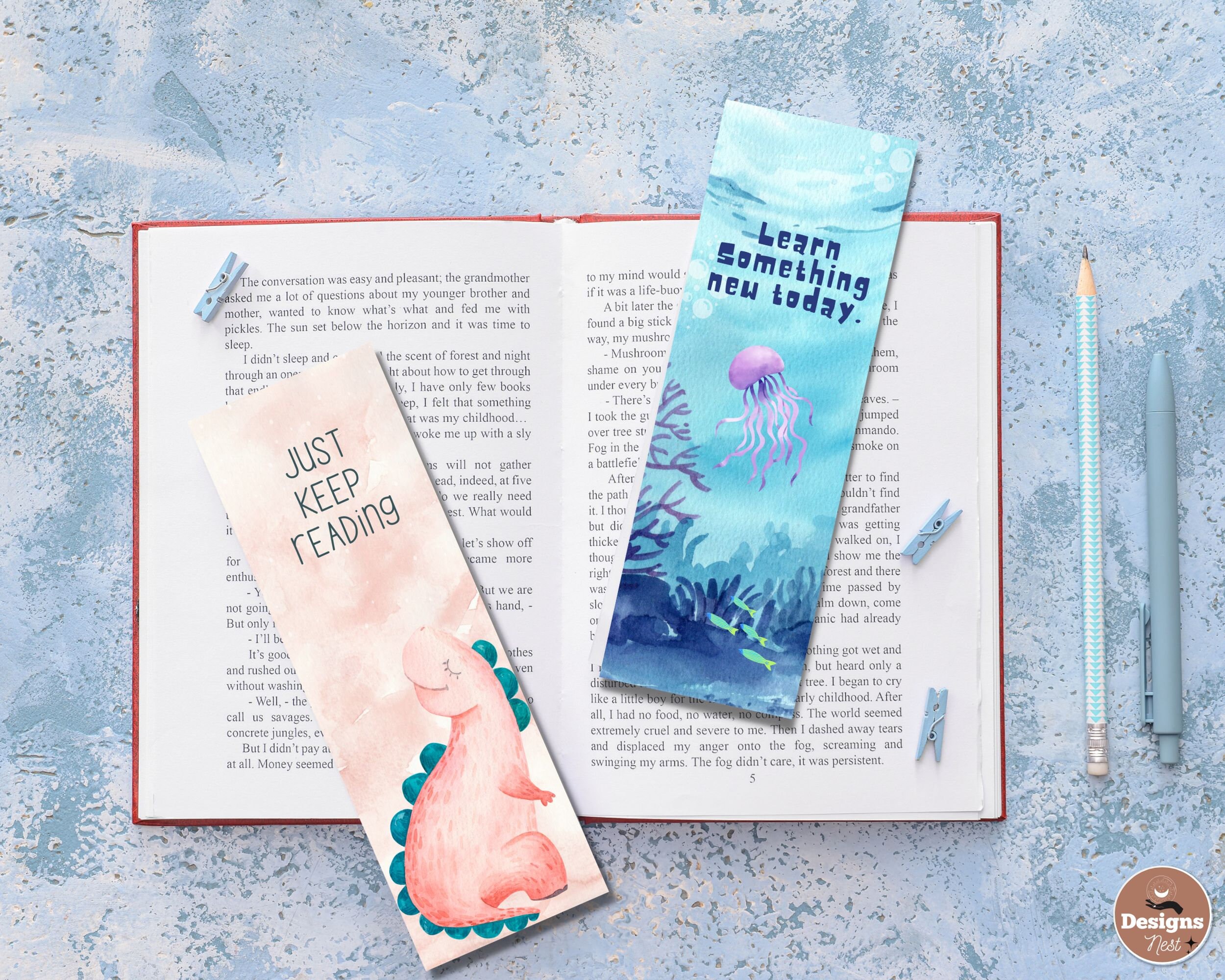 Kids Bookmark Printable Kids Bookmark PNG Children Bookmark - Etsy ...