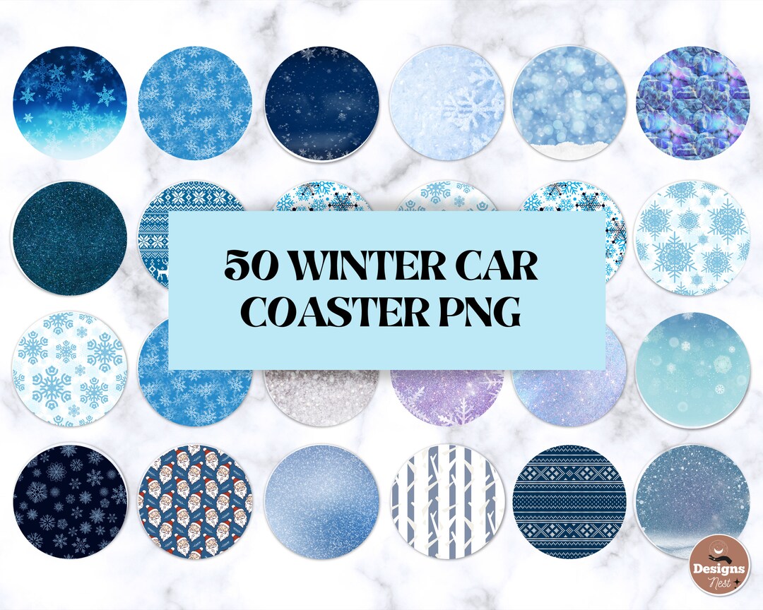Winter Car Coaster Bundle Png, Winter Car Coaster Designs, Winter Car ...