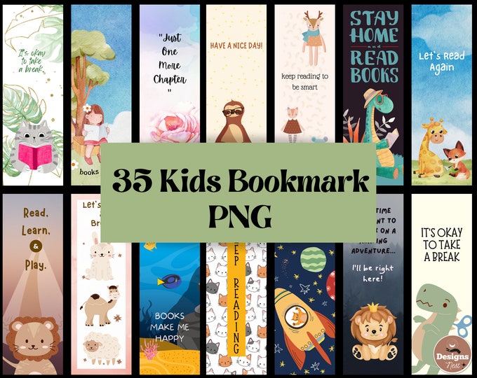 Bookmark PNG, Sublimation Bookmarks, Kids Bookmark Printable, Kids ...
