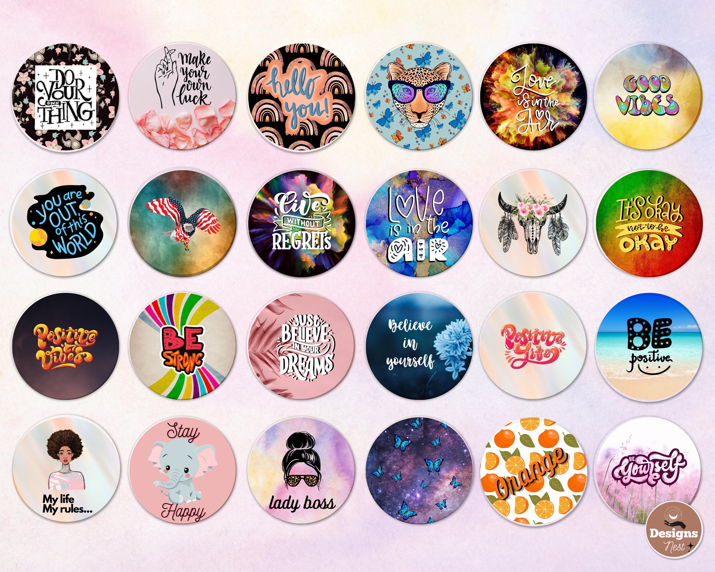 25 Round PNG Bundle Round Car Coaster Png Bundle Trendy Car - Etsy