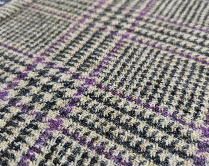 Cotswold Proper Country Tweed 100% Pure Wool Tweed Grey and Purple ...
