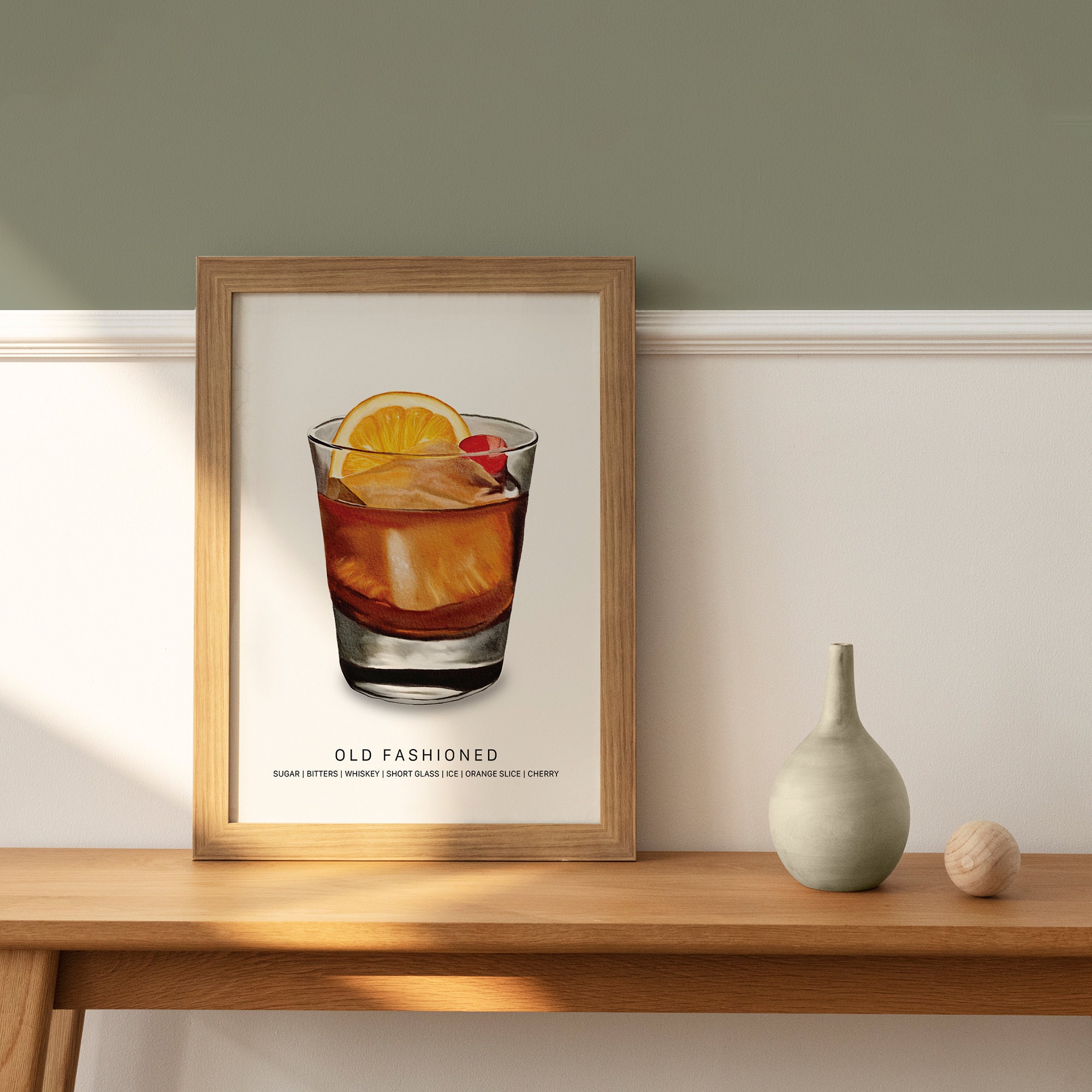 Old Fashioned | Old Fashioned Cocktail Print | Mixed Drink Art ...