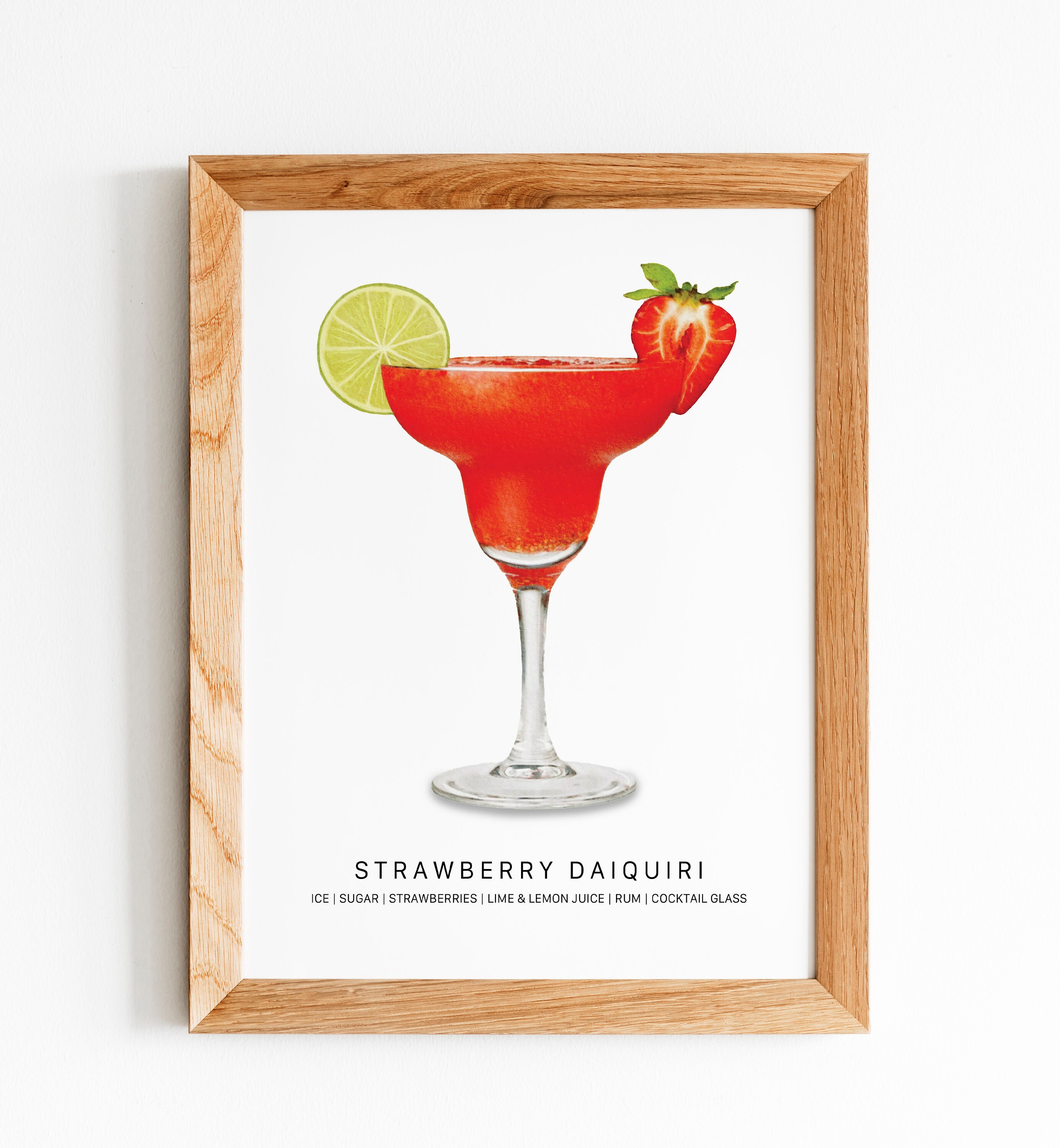 Strawberry Daiquiri | Daiquiri Cocktail Print | Strawberry Daiquiri ...