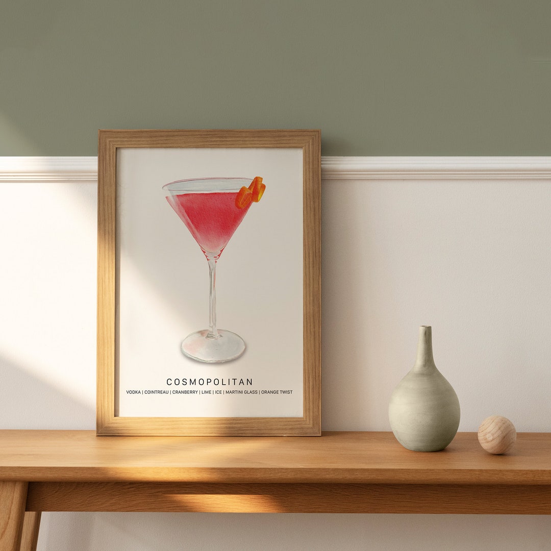 Cosmopolitan | Cosmopolitan Cocktail Print | Mixed Drink Art ...