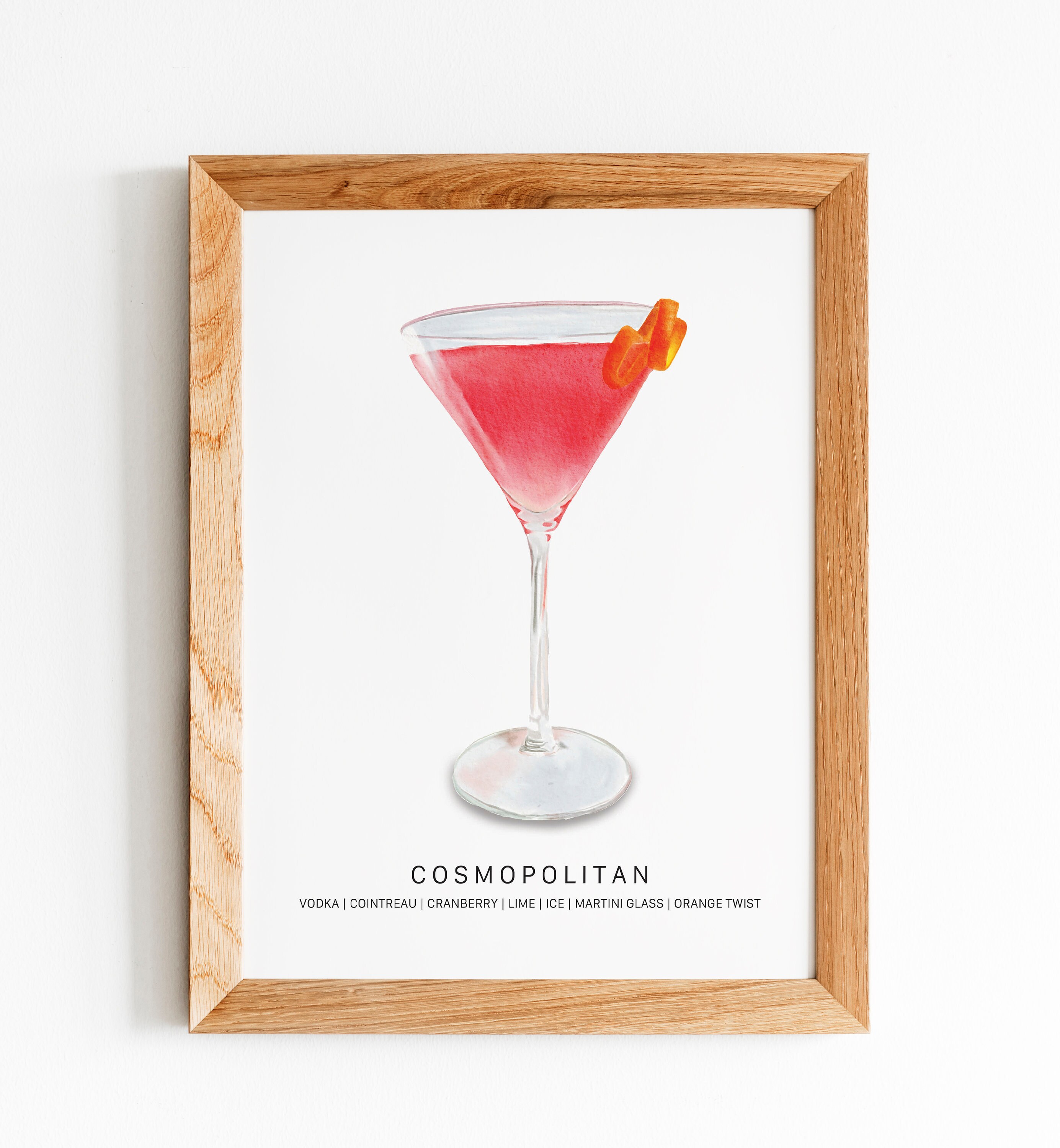 Cosmopolitan | Cosmopolitan Cocktail Print | Mixed Drink Art ...