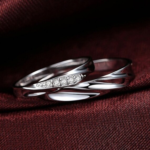 Couple Engagement Rings Romantic Couple Rings Stunning Couple | Etsy