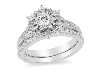 Snowflake Engagement Ring - Etsy