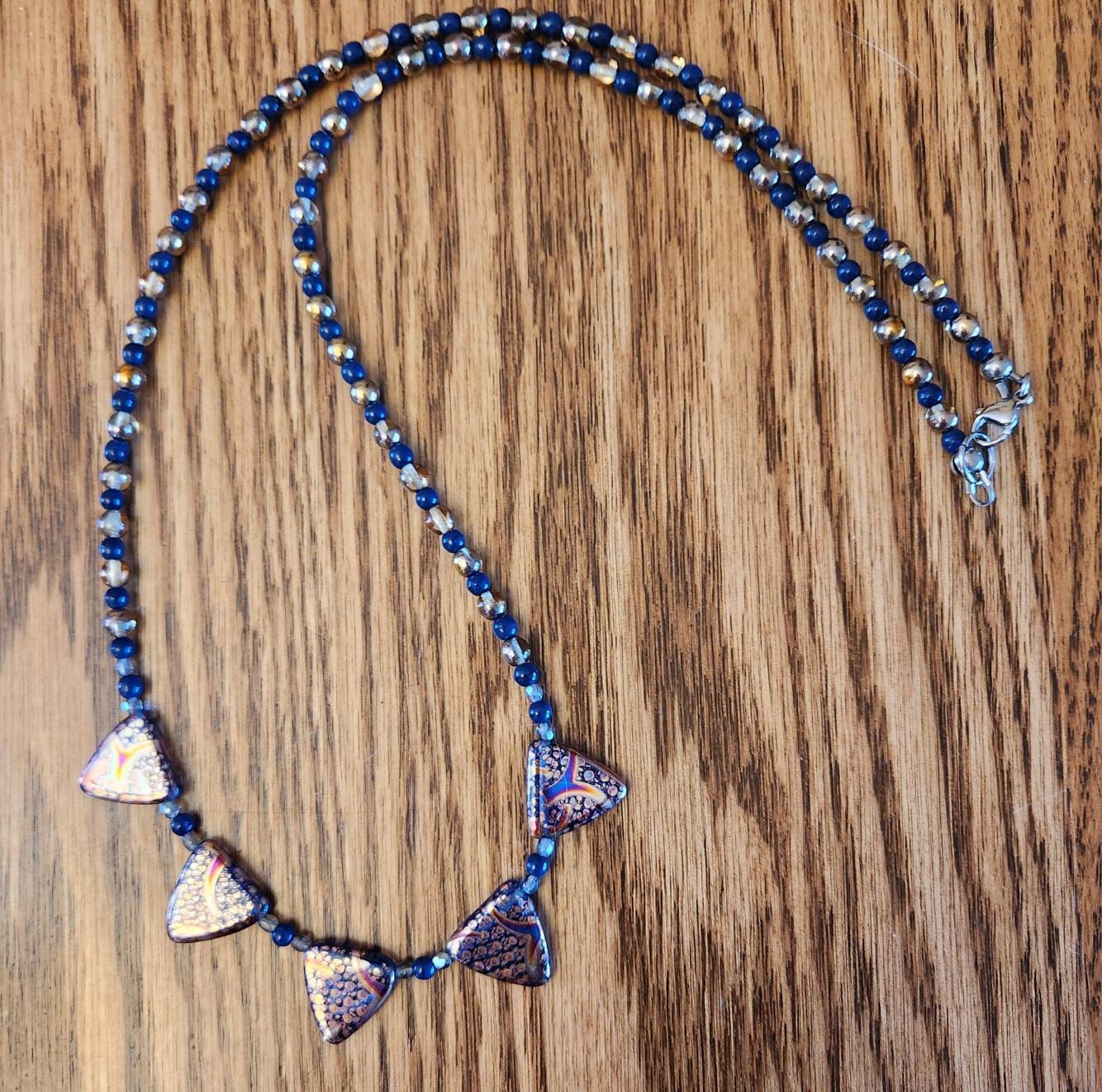 Czech Glass Bead Necklace With Matching Dangle Earrings - Etsy