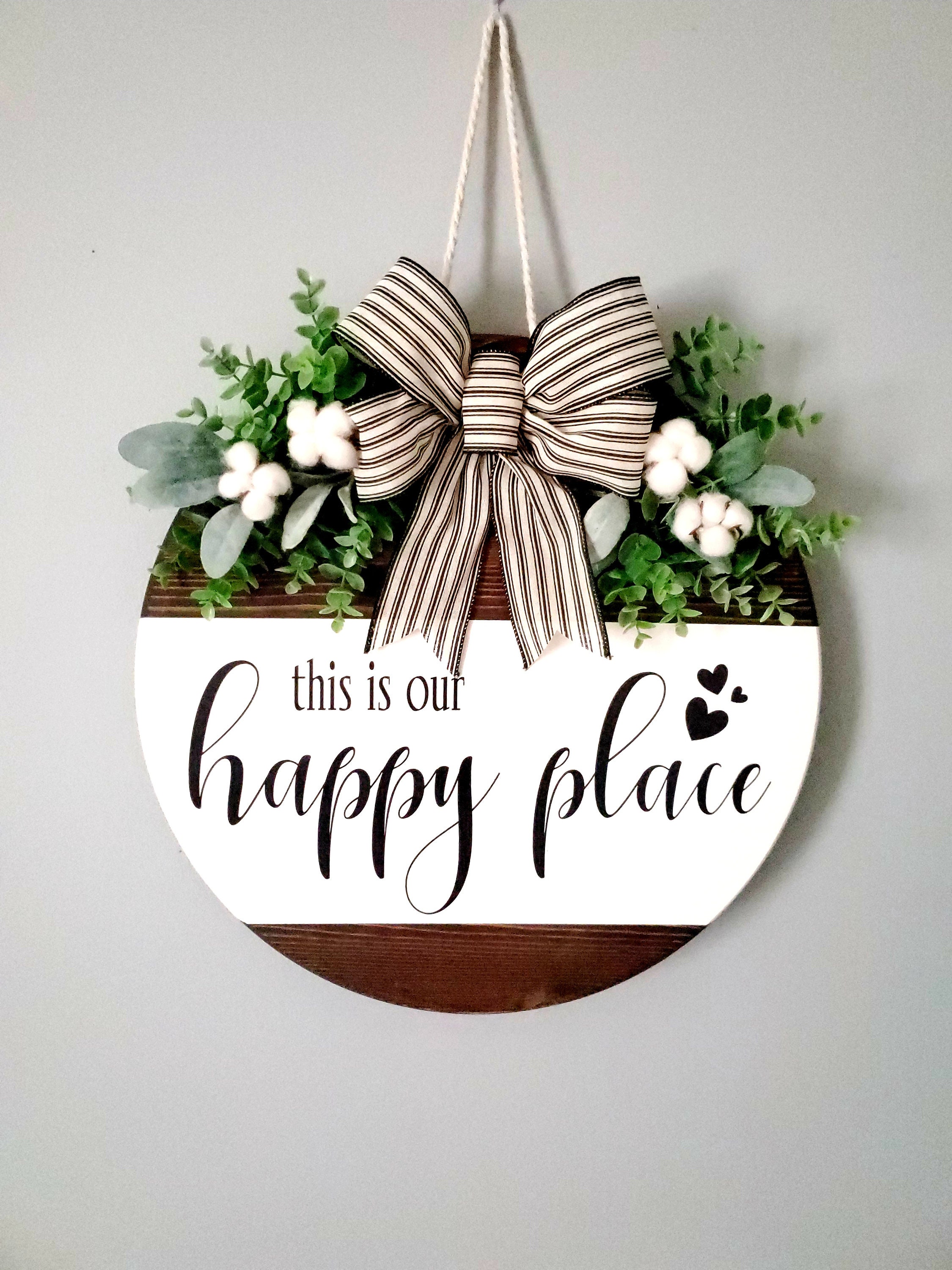 18 Inch Door Hanger - This is Our Happy Place - Front Door Hanger ...