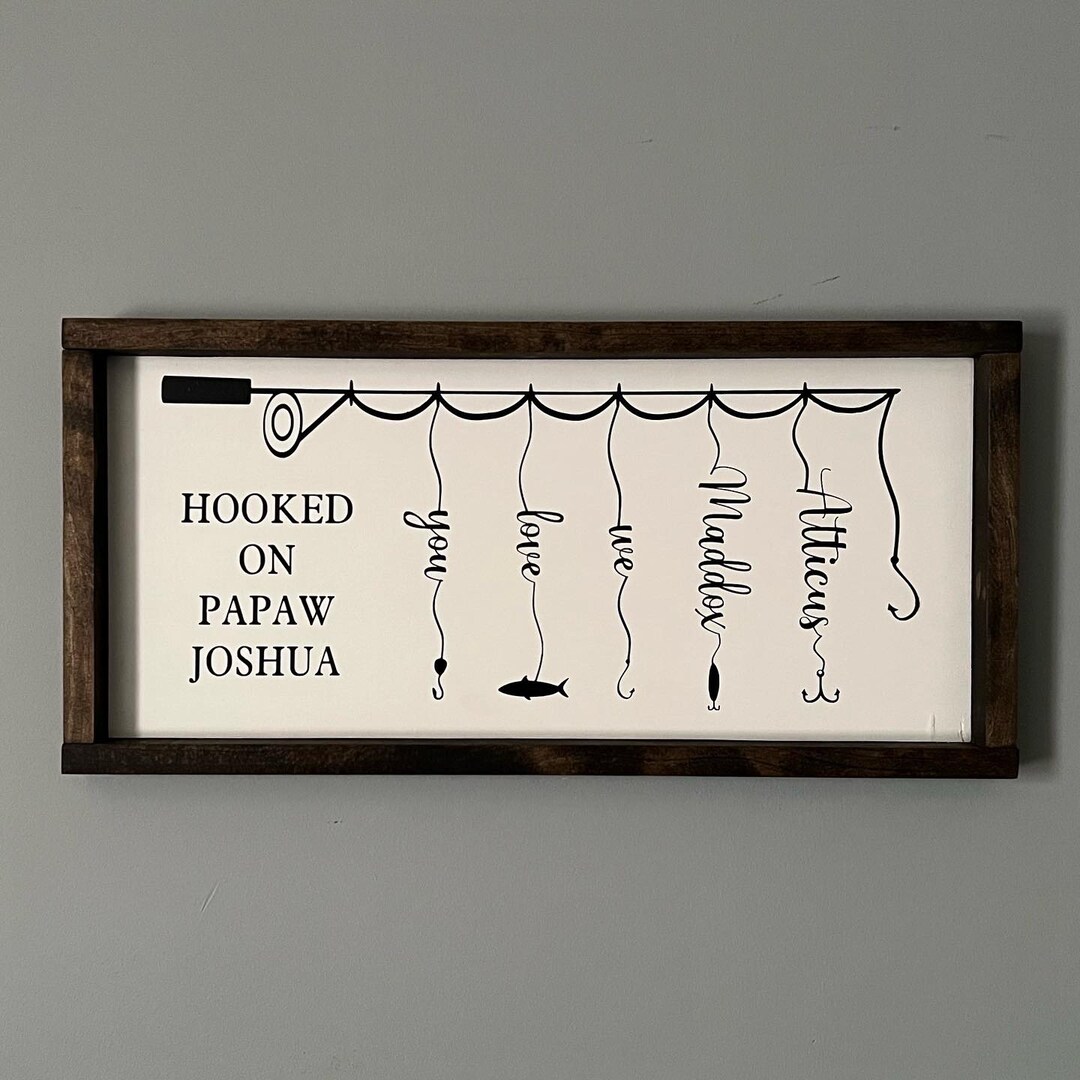 Hooked on Papaw Fishing Sign - Etsy