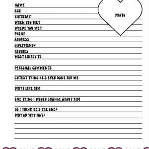 Boyz Files, Dating Printable, Boy Tracker, Boyfriend Tracking Journal ...