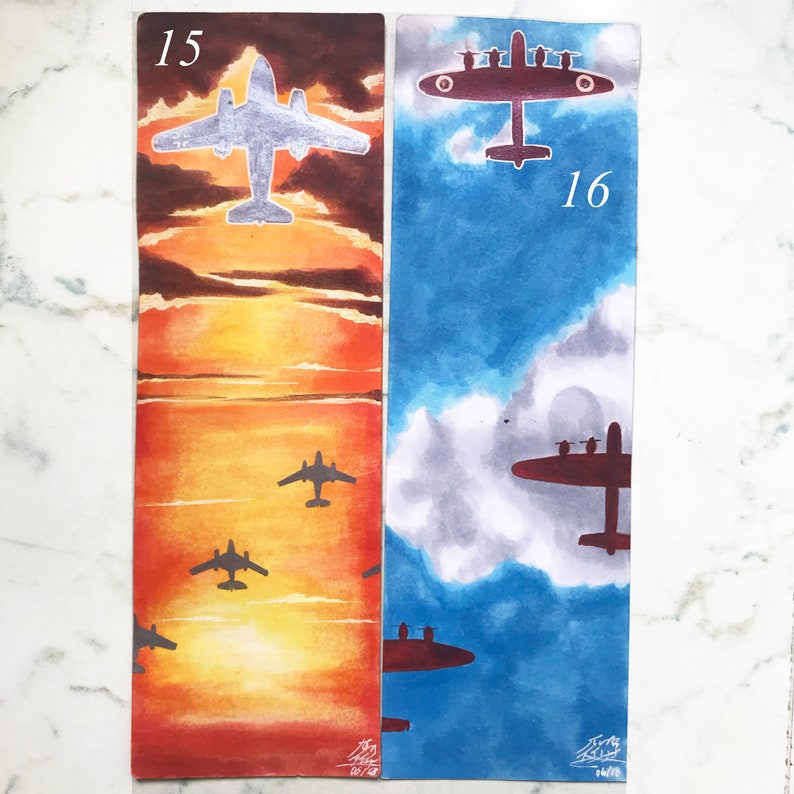 WW2 Plane Bookmarks Original Artworks - Etsy