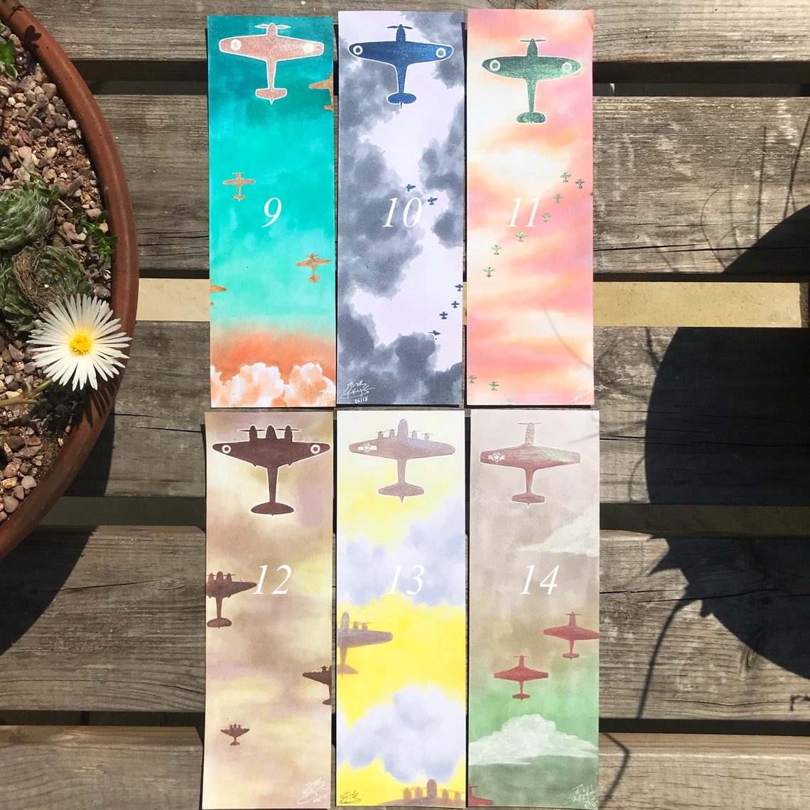 WW2 Plane Bookmarks Original Artworks - Etsy