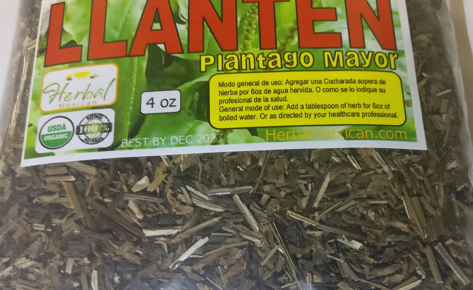 Llanten Hierba Te, Yanten, Plantago Mayor, Plantein, Great Plantein ...