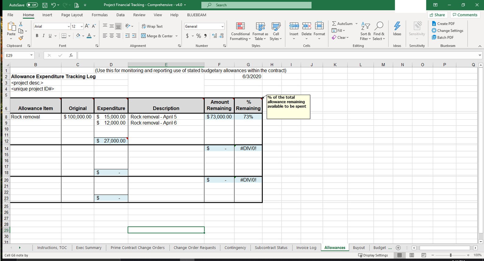 Construction Project Financial Tracking Template - Etsy