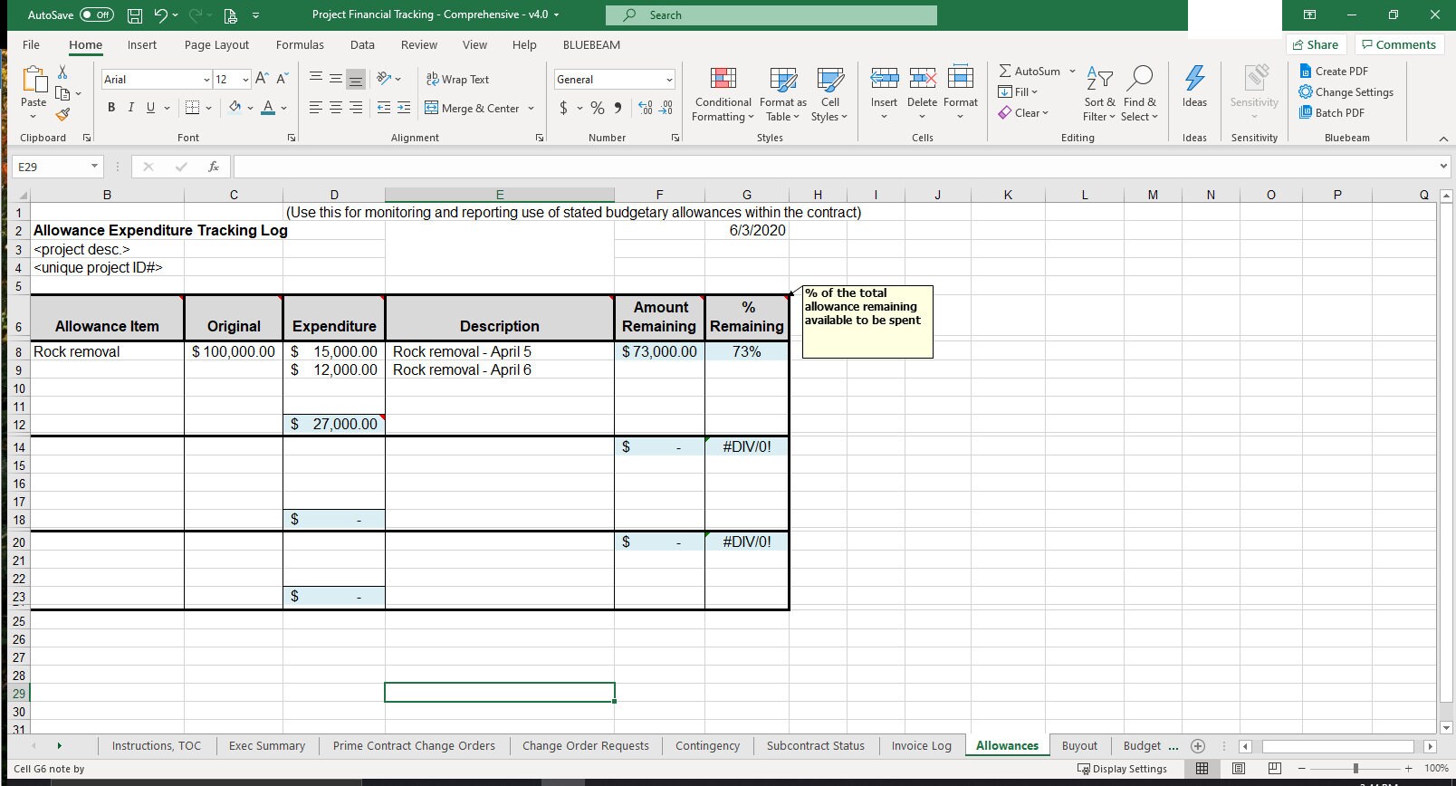 Construction Project Financial Tracking Template - Etsy