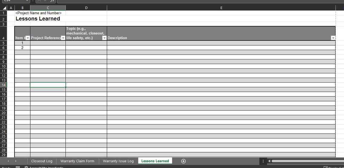 Construction Project Closeout Checklist and Warranty Template - Etsy