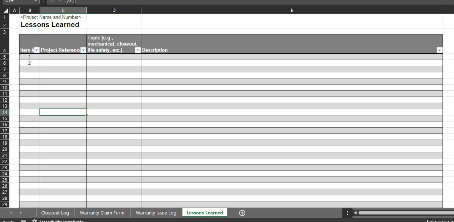 Construction Project Closeout Checklist and Warranty Template - Etsy