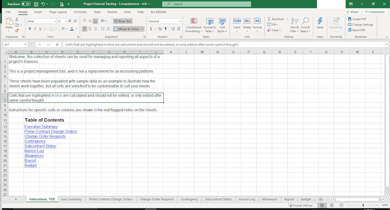 Construction Project Financial Tracking Template - Etsy