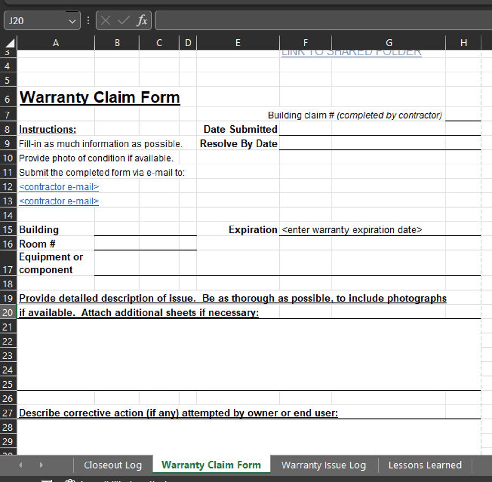 Construction Project Closeout Checklist and Warranty Template - Etsy