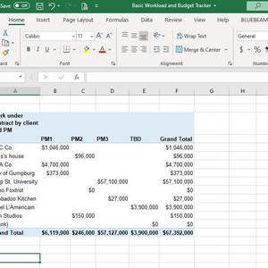 Construction Project Basic Workload and Budget Tracking Sheet - Etsy