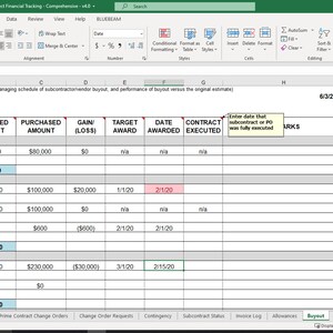 Construction Project Financial Tracking Template - Etsy
