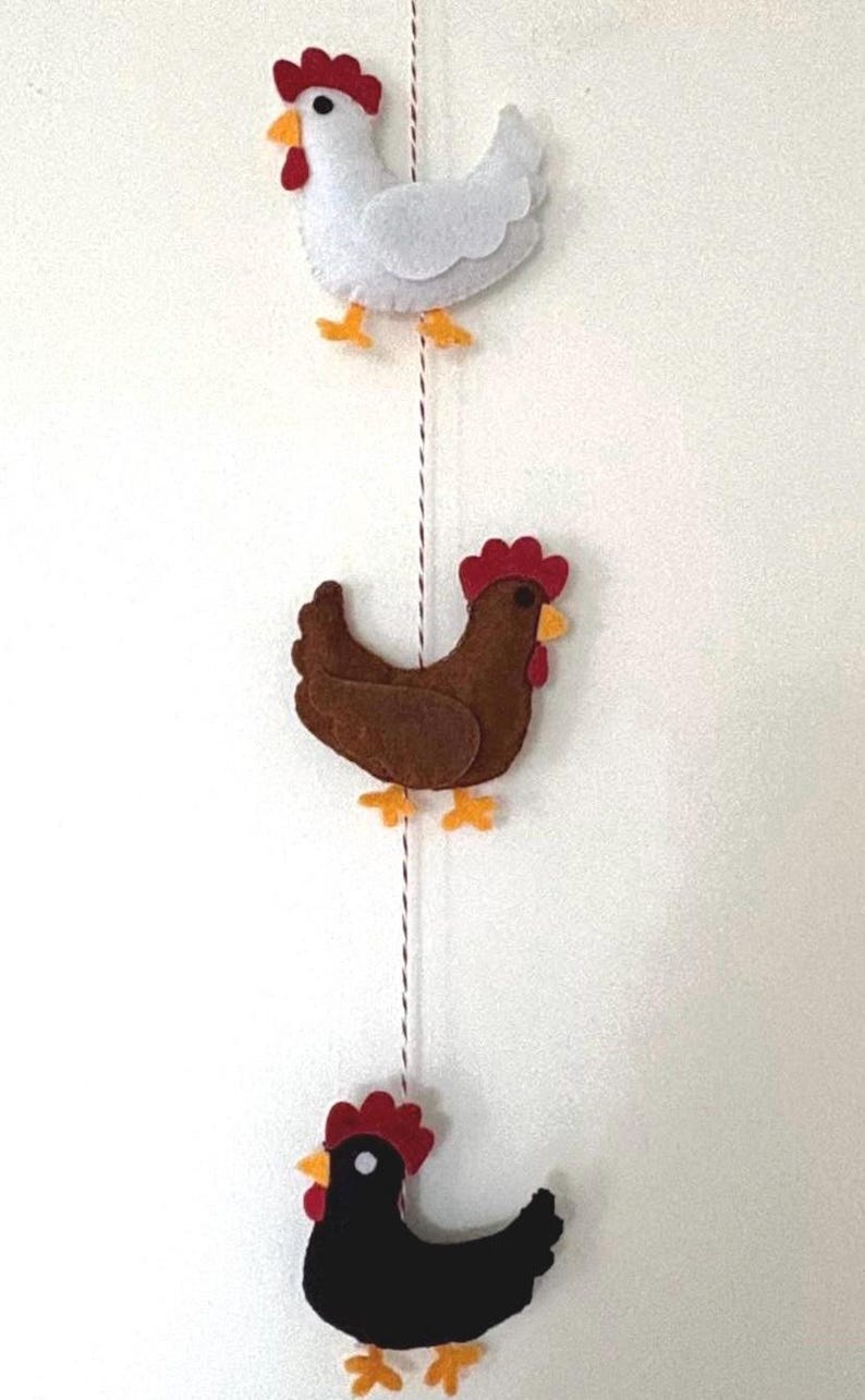 Felt Chicken Hen Bunting Banner Garland for Kitchen Wall - Etsy