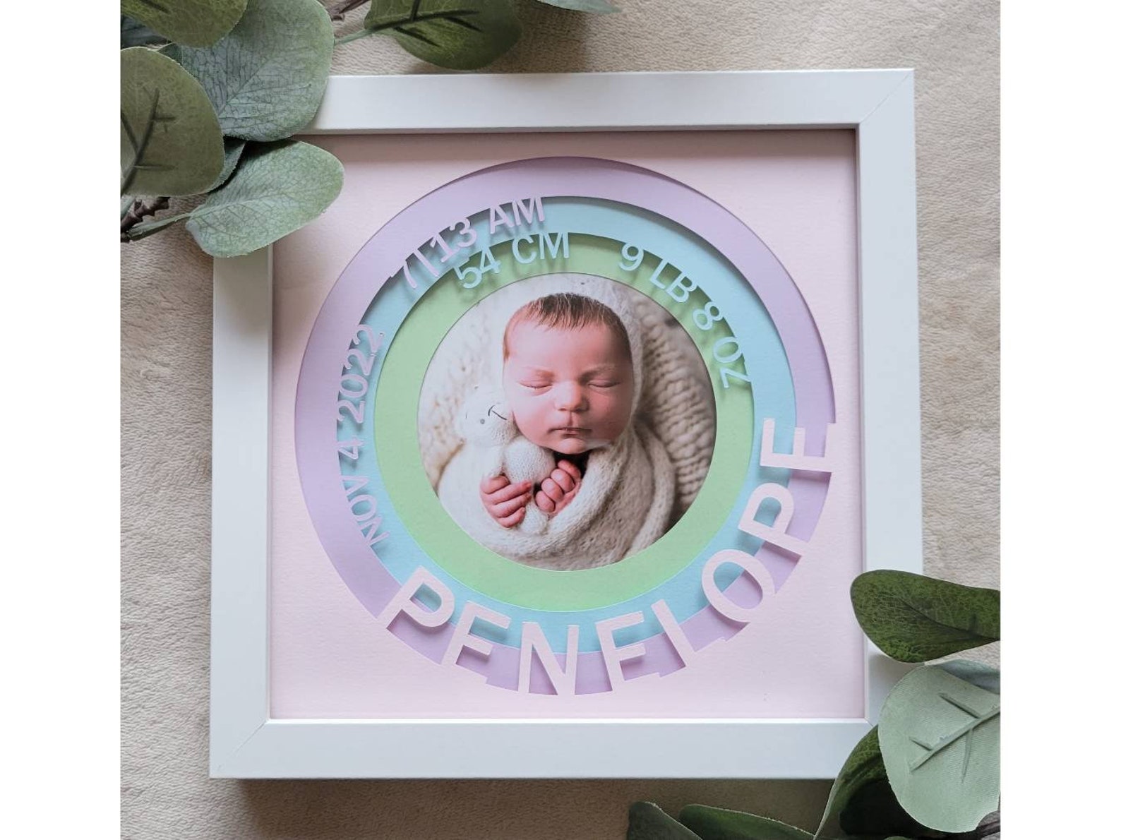 Beautiful Personalized 3D Baby Birth Stats Shadow Box - Etsy