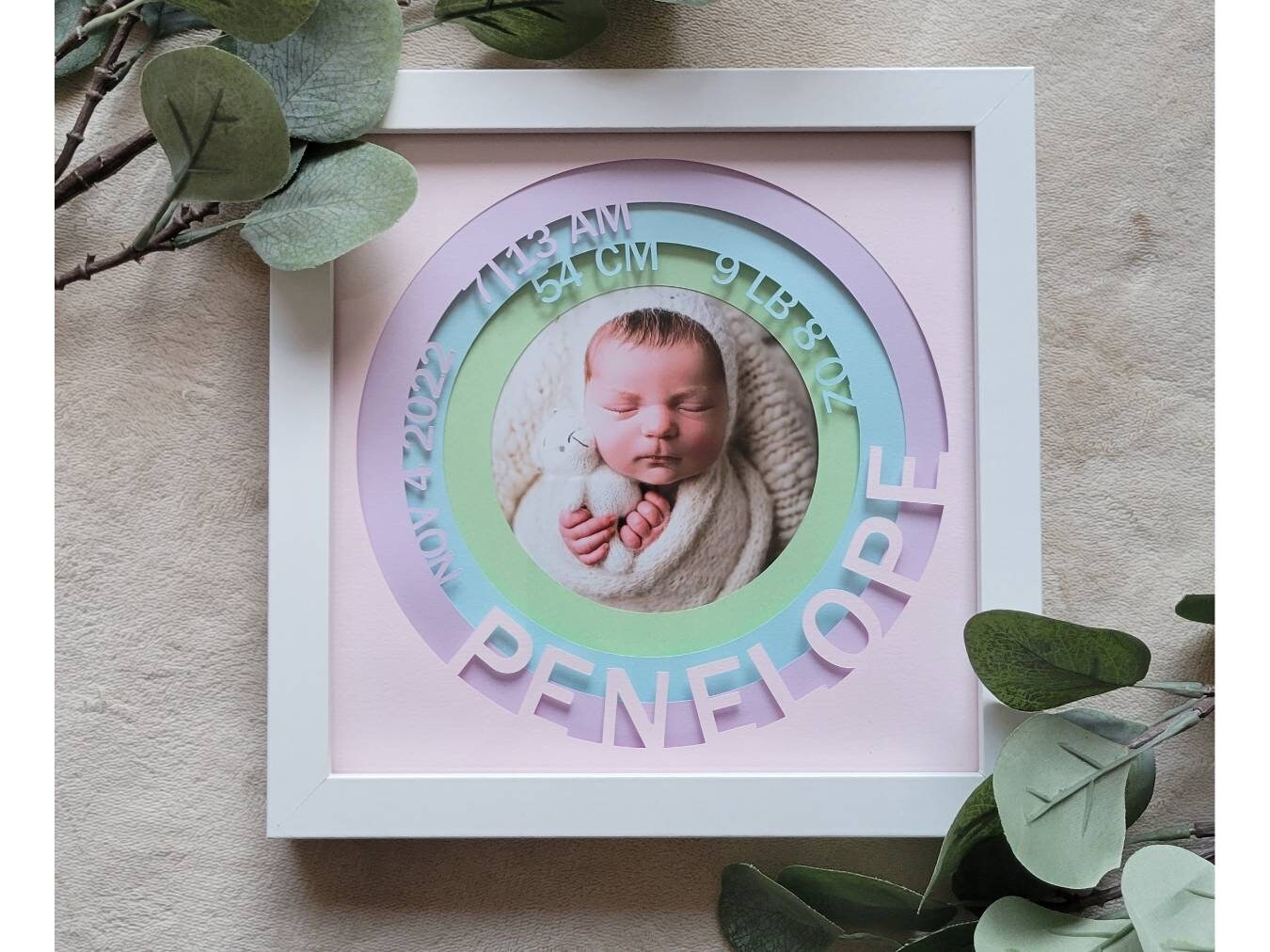 Beautiful Personalized 3D Baby Birth Stats Shadow Box - Etsy