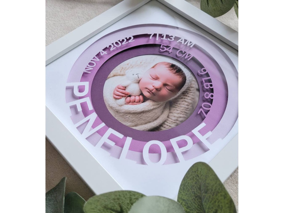 Beautiful Personalized 3D Baby Birth Stats Shadow Box - Etsy