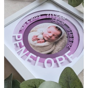 Beautiful Personalized 3D Baby Birth Stats Shadow Box - Etsy Canada