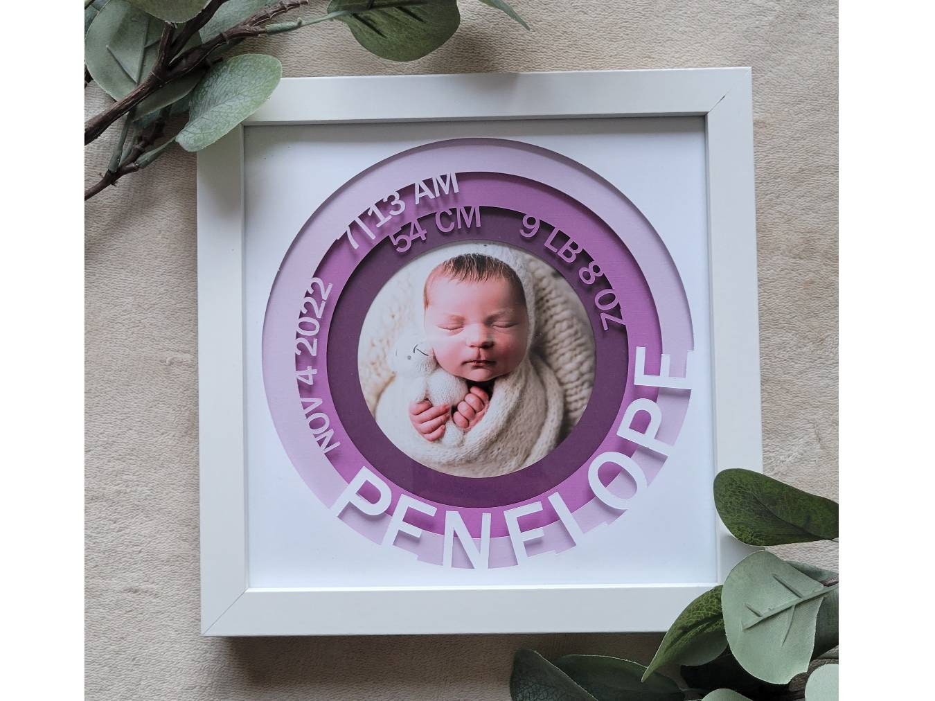 Beautiful Personalized 3D Baby Birth Stats Shadow Box - Etsy