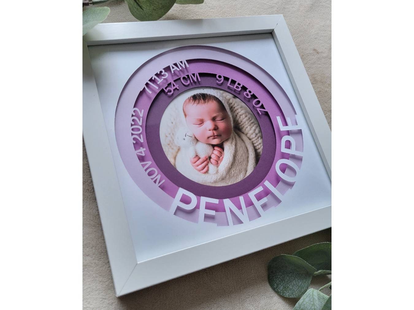 Beautiful Personalized 3D Baby Birth Stats Shadow Box - Etsy