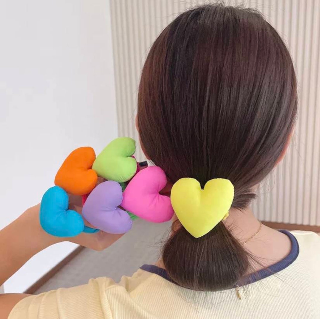 Heart Shaped Scrunchie Hair Tie Valentine's Day Hearts Day Gift Teen ...
