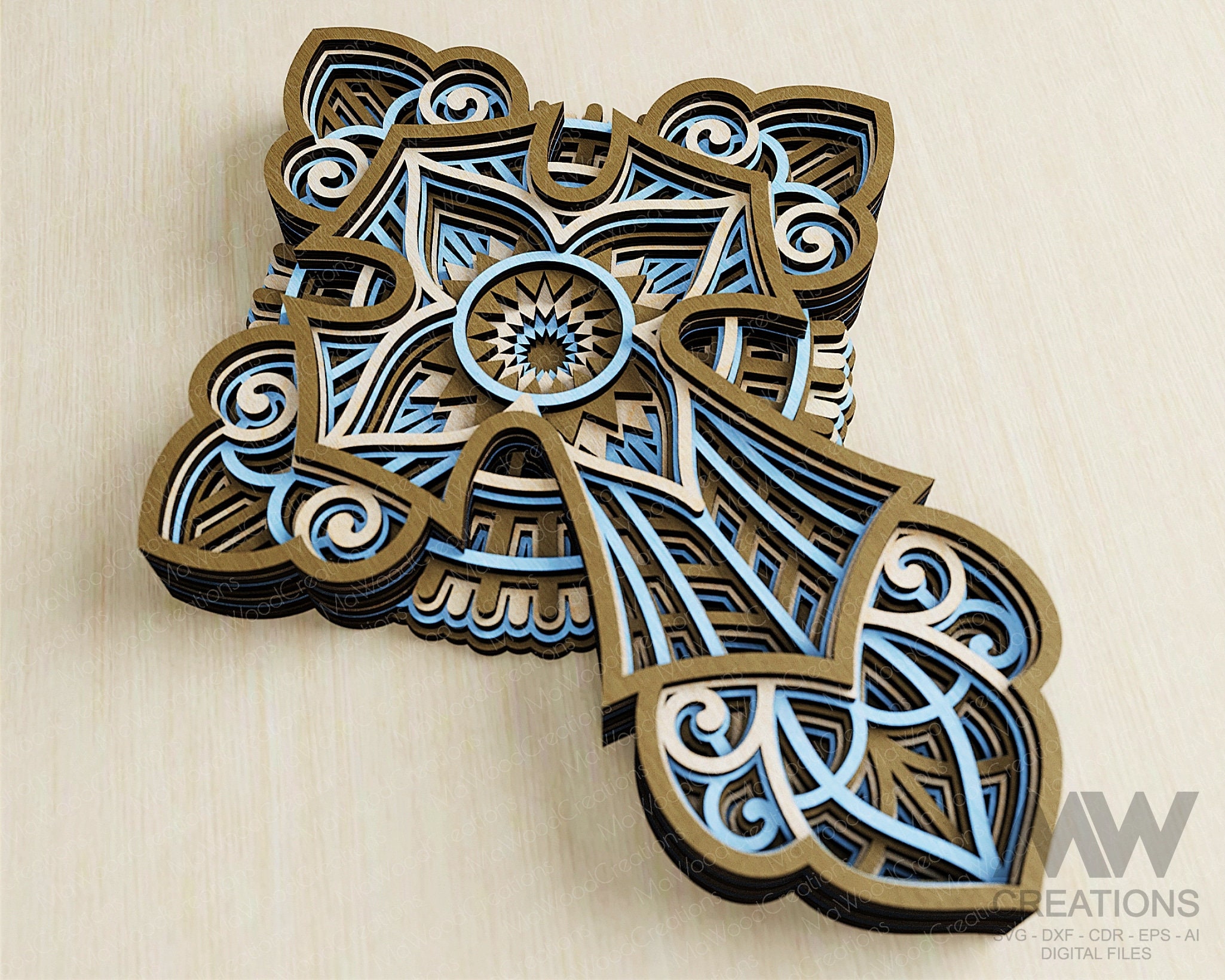 Layered Cross SVG 3D SVG Cross Wood Layered Cross SVG Dxf - Etsy