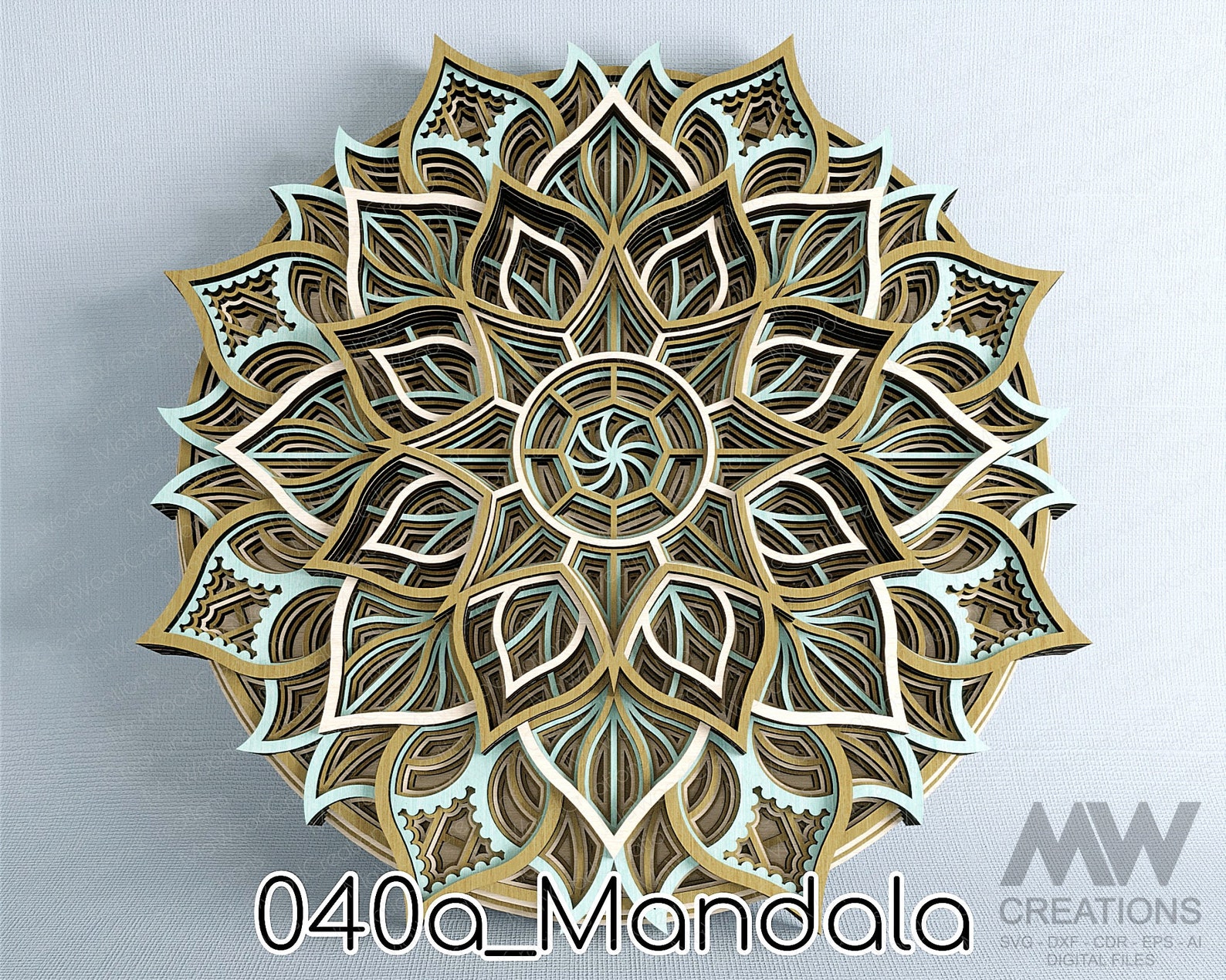 10x10 Mandala Bundle Vol.8, 3D Layered Mandala SVG Bundle, Multi-layer ...