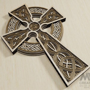 Multilayer Celtic Cross SVG, Laser Cut Celtic Knot Svg, Cricut Cross ...