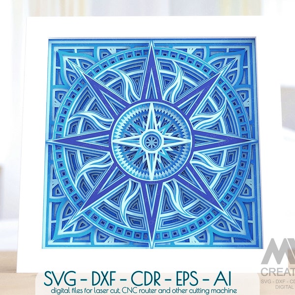 Layered Compass Rose Svg - Etsy