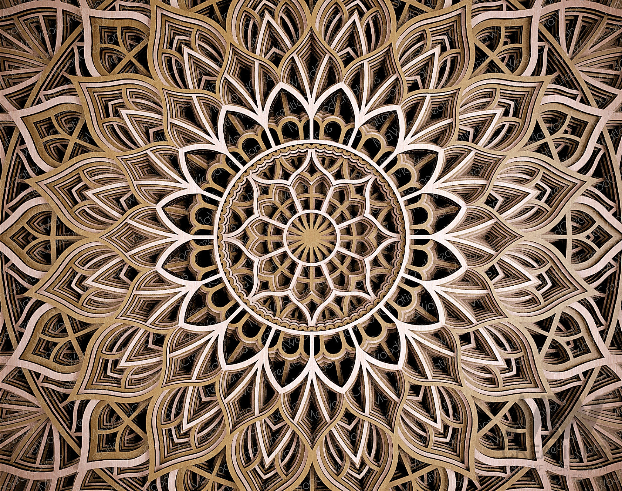 Rectangular Mandala SVG Dxf, Flower SVG Mandala, 3d SVG Mandala, Laser ...