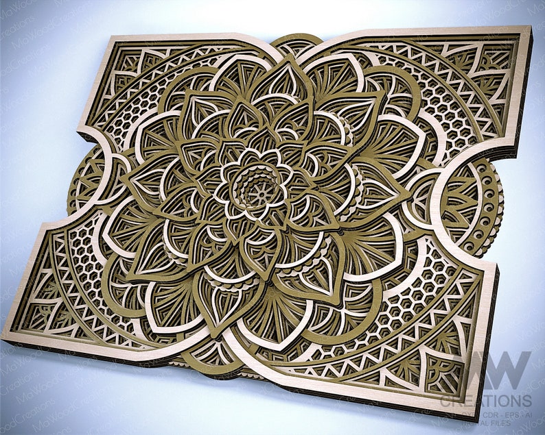 3d SVG Mandala Laser Cut Mandala SVG Dxf Rectangular Mandala - Etsy