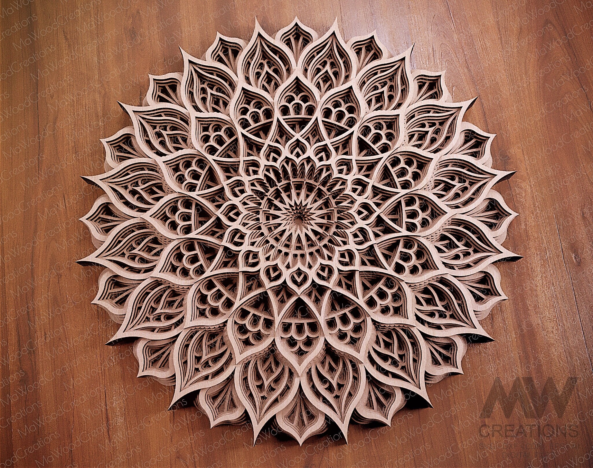 3D Layer Mandala SVG Laser Cut Multi Layer Mandala DXF - Etsy