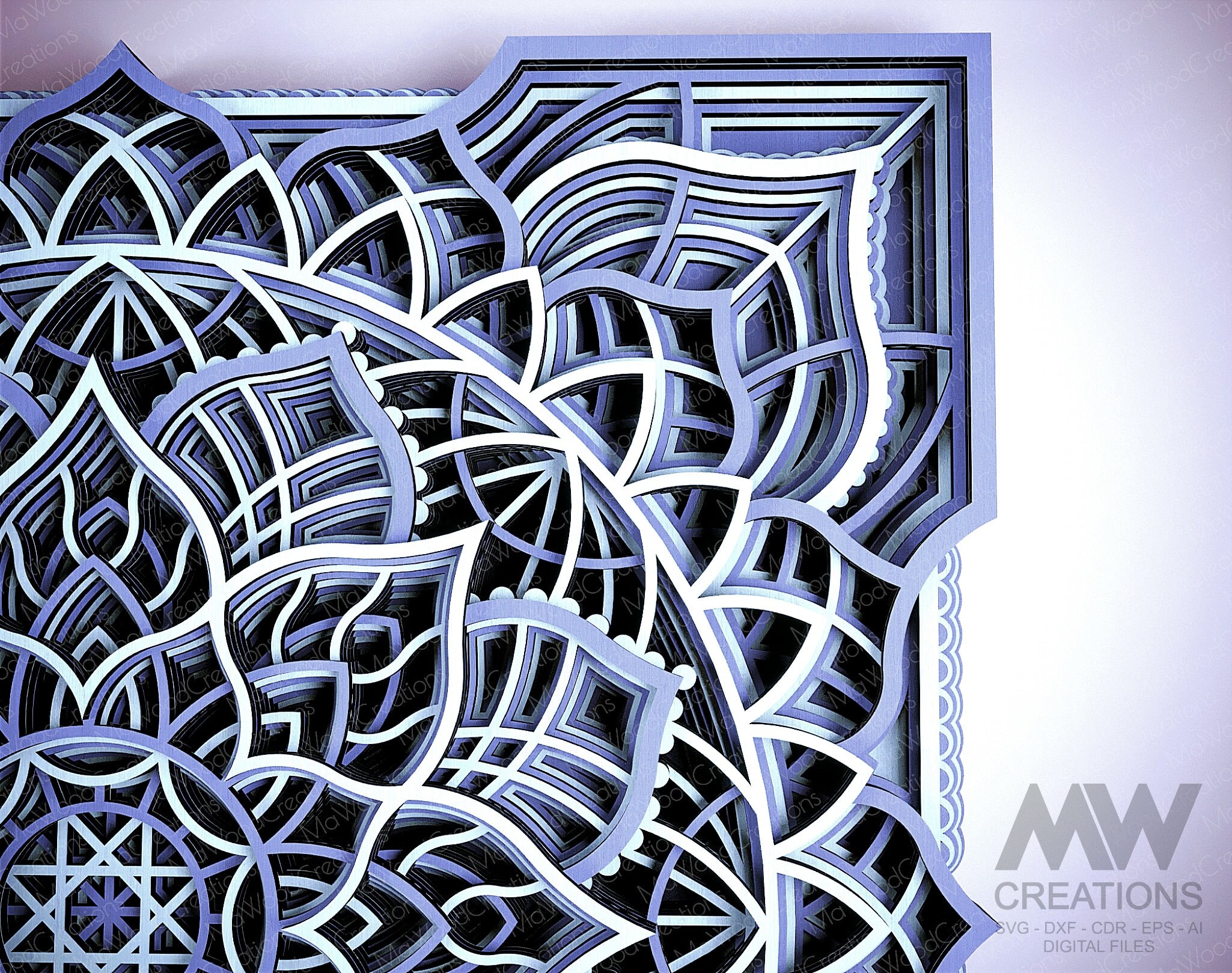 Laser Cut Mandala SVG Dxf Multi Layer Mandala Cutiing File - Etsy