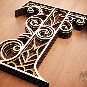 Layered Letter T, Layered Letters SVG, Multi Layer Letters, Letters SVG ...