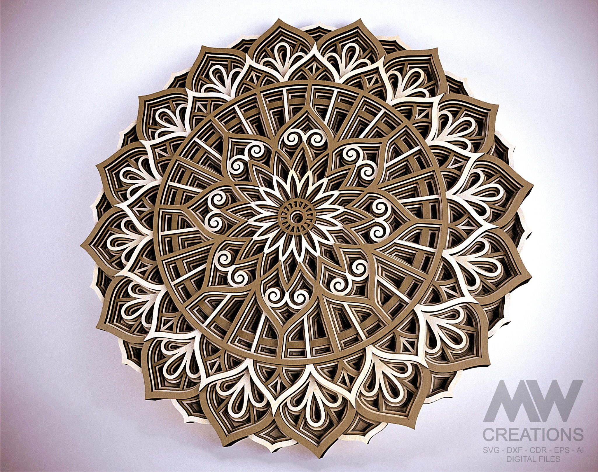 Multi Layer Mandala SVG Dxf 3D SVG Mandala Cricut Mandala - Etsy