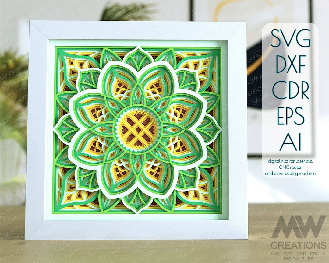 Shadow Box Svg Mandala, 3d SVG Flower Mandala Papercut Shadowbox ...