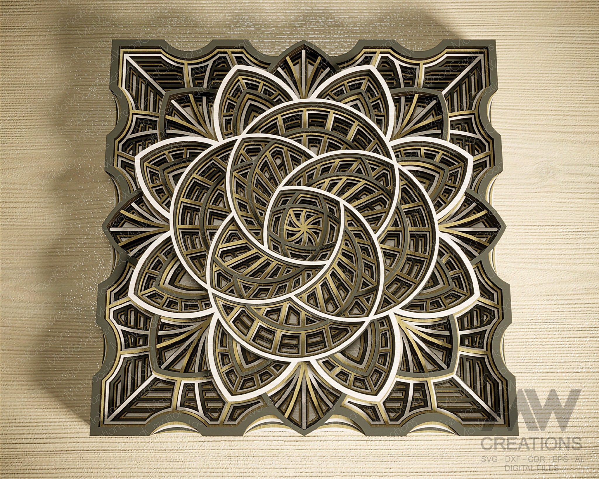 Laser Cut Multilayer Mandala SVG File 3D Layer Mandala SVG - Etsy