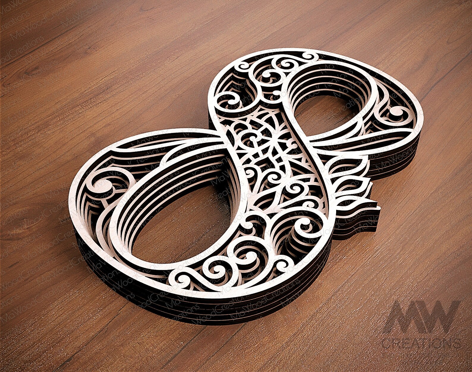 Layered Number 8, Layered Numbers SVG, Multilayer Number 8, Numbers SVG ...